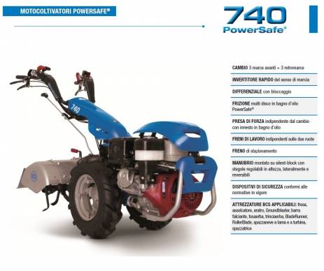 Vendita motocoltivatori - Bcs 740 Powersafe motore honda